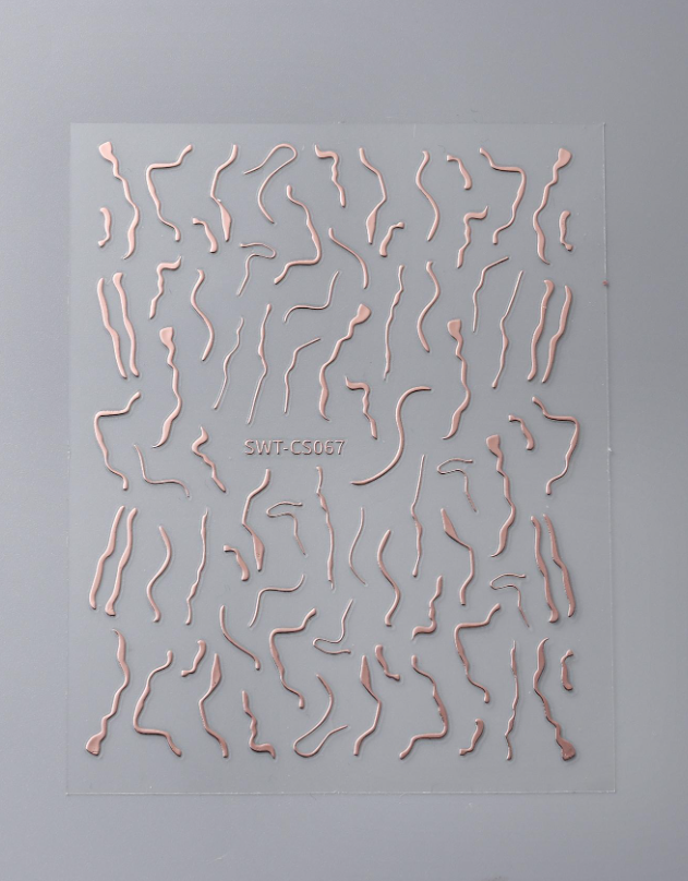 EBS Nail Art - Rose Gold Waves Stickers Sheet (2pcs) — Eminent Beauty ...
