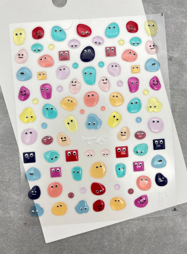 EBS Nail Art - Cute Jelly Cartoon Face Stickers Sheet — Eminent Beauty ...